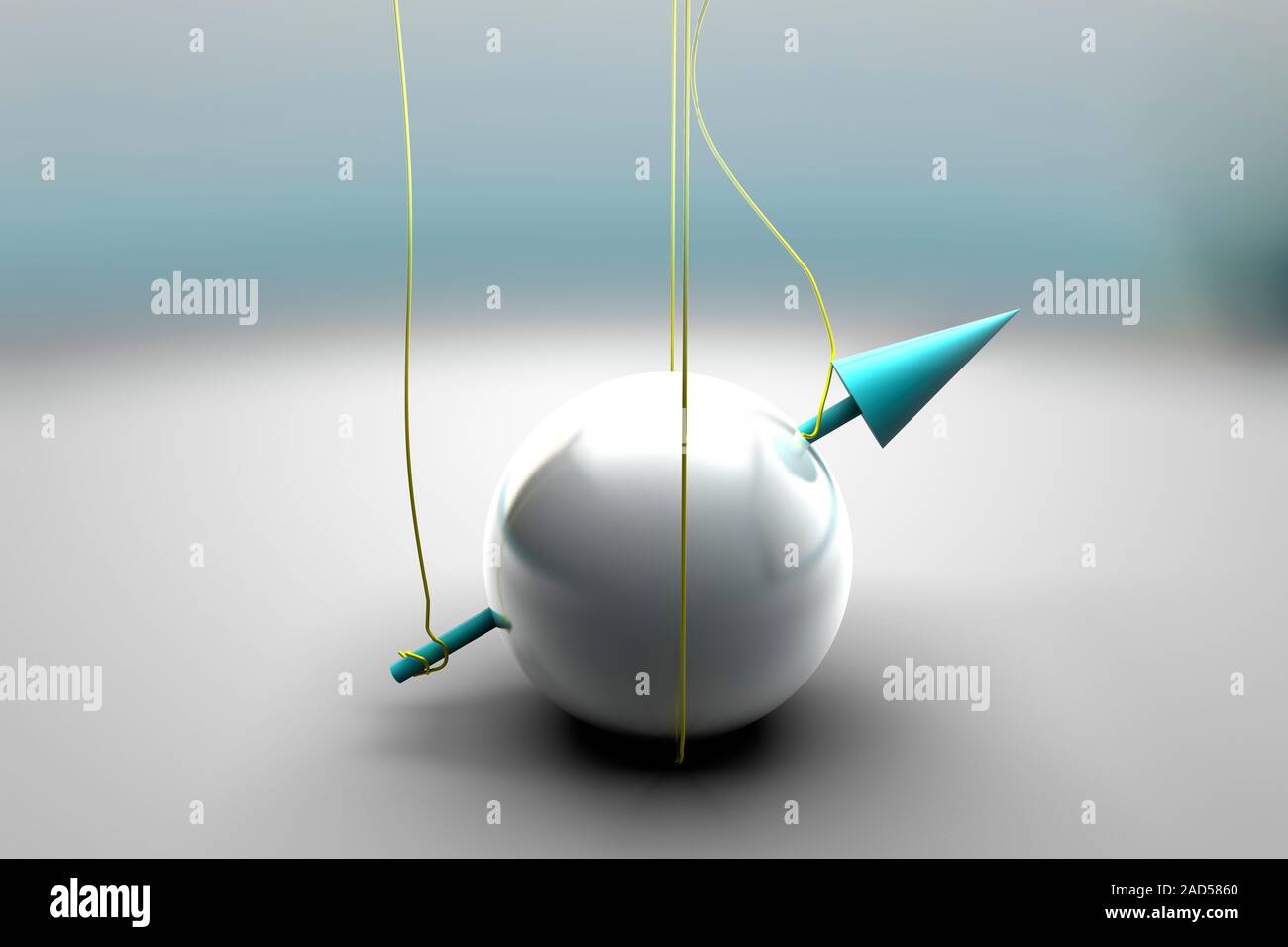 Quantum spin, conceptual image. Computer illustration representing the ...