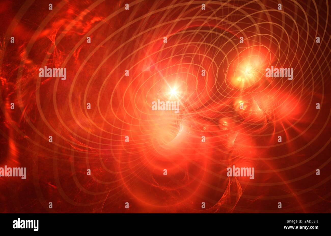 Black hole mergers and gravitational waves. Illustration of the mergers ...