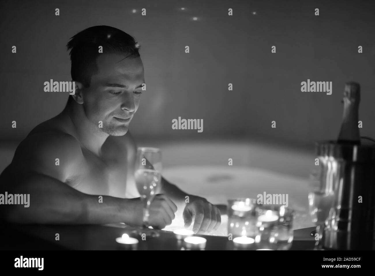 Relaxing man resort Black and White Stock Photos & Images - Alamy