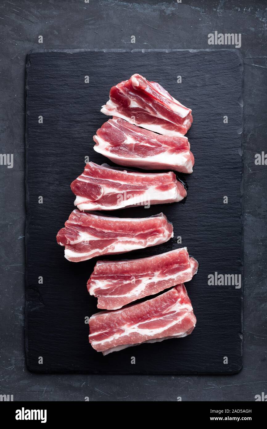 Raw pork ribs Stock Photo - Alamy