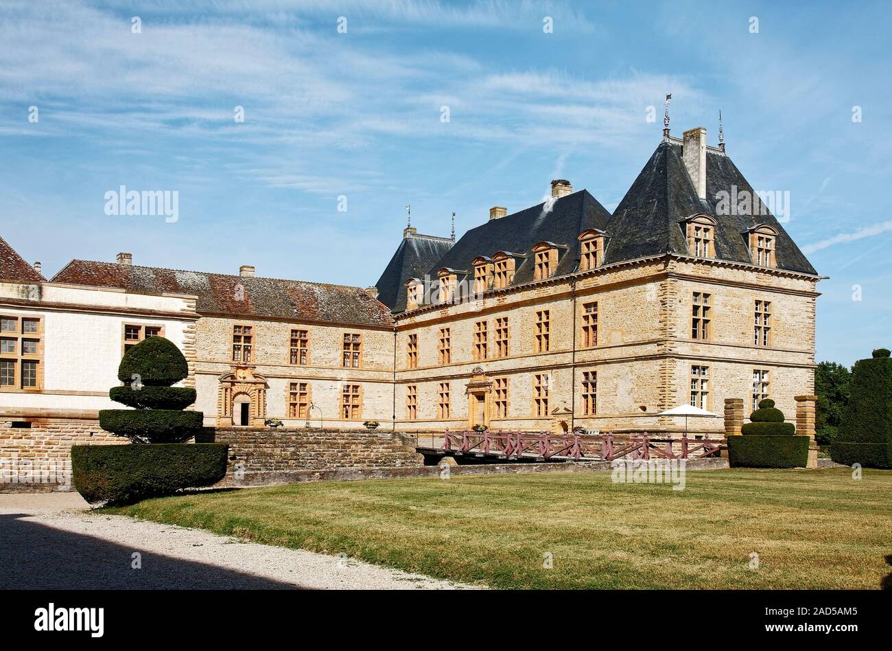 Chateau Courmatin; 17th century castle; plain exterior, many windows ...