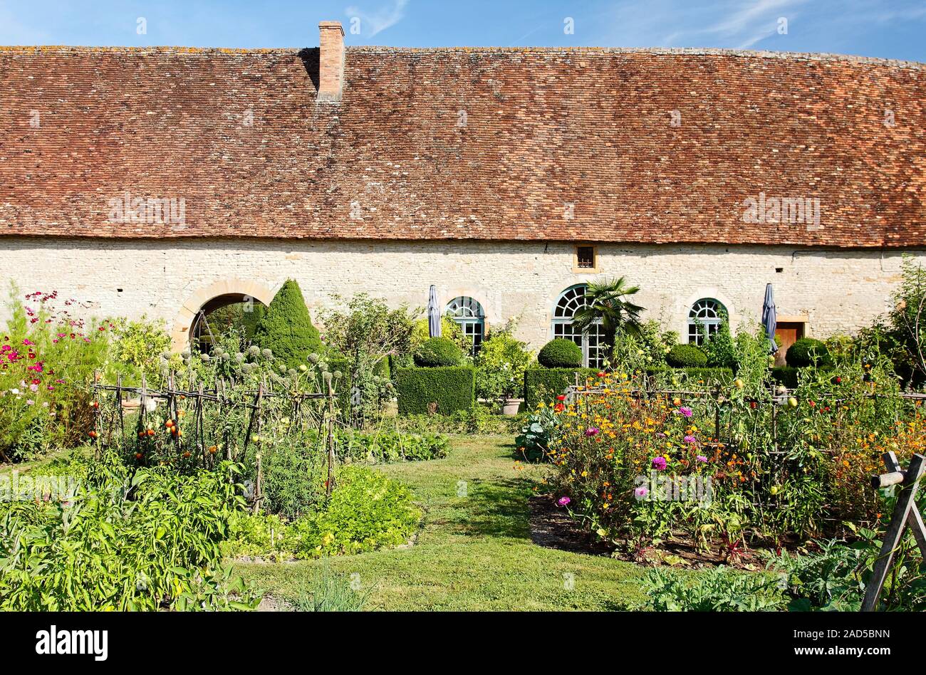 Chateau Courmatin; 17th century castle; garden, flowers, vegetables ...