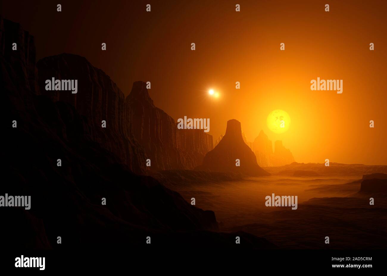 Proxima Centauri b exoplanet surface, illustration. Proxima Centauri ...