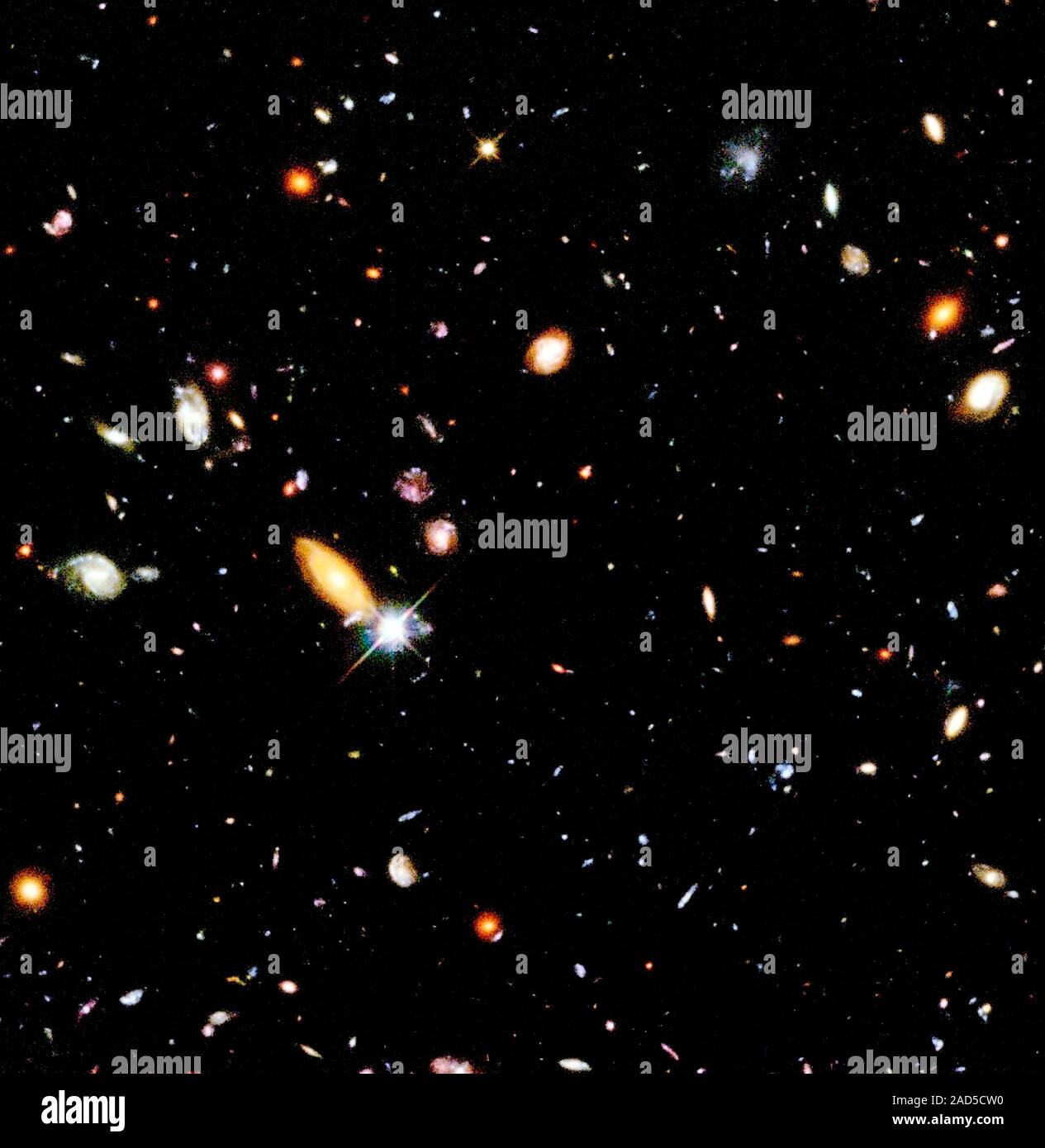 Part of the Hubble Deep Field, 1995. Hubble Space Telescope (HST) deep ...
