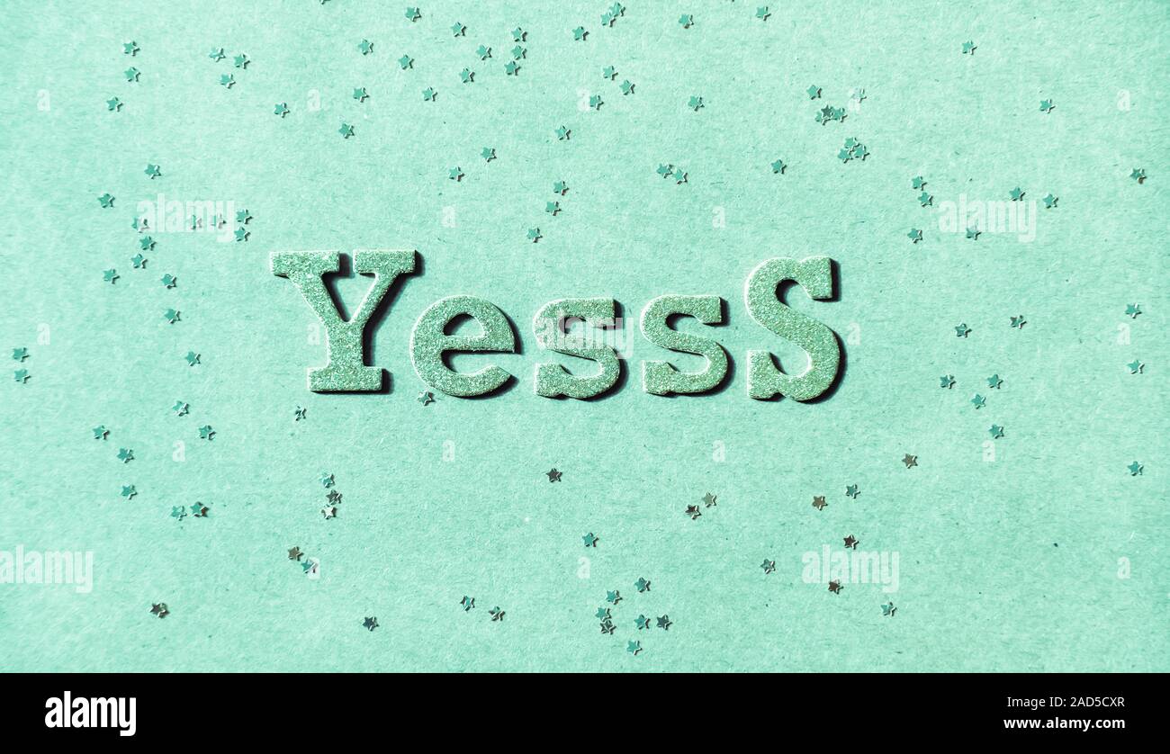 Word Yes background Stock Photo - Alamy