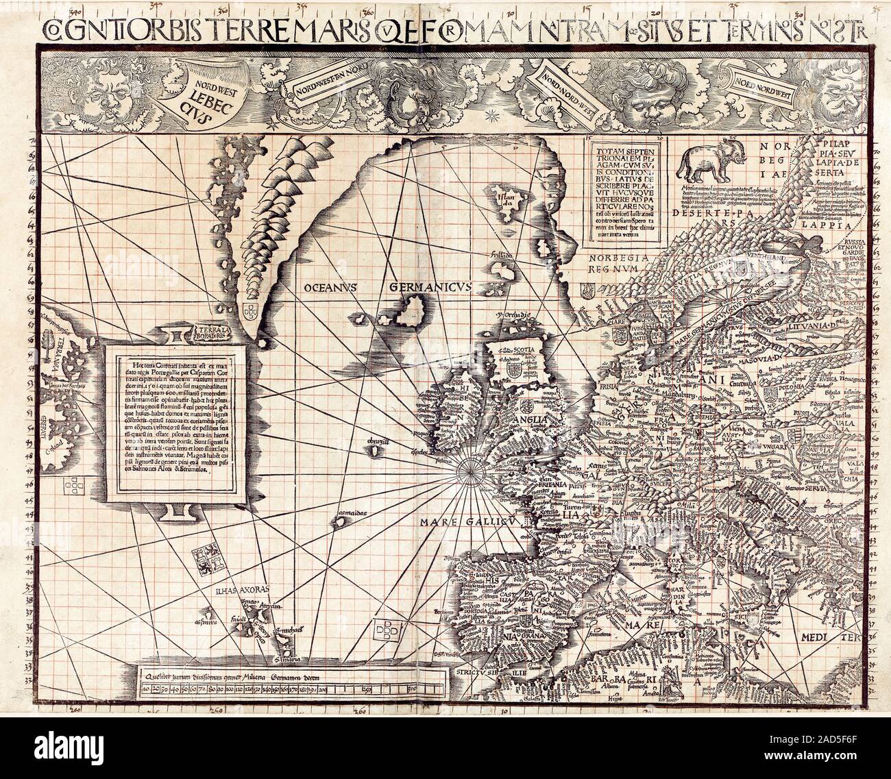 Section of Waldseemuller's Carta Marina. This is the second section of ...