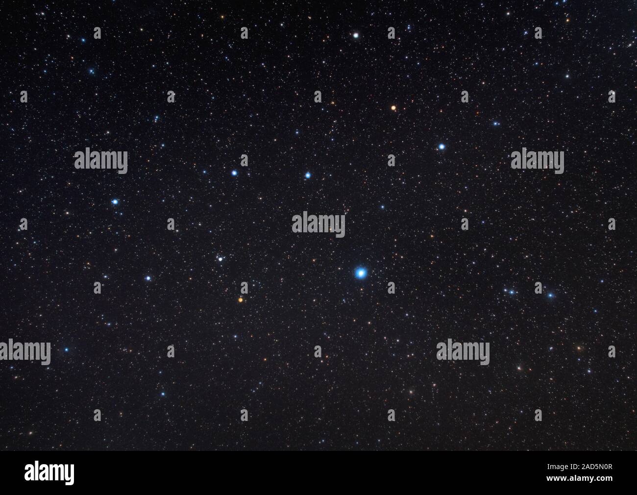 Constellation of Virgo. Optical image of the stars of the equatorial ...