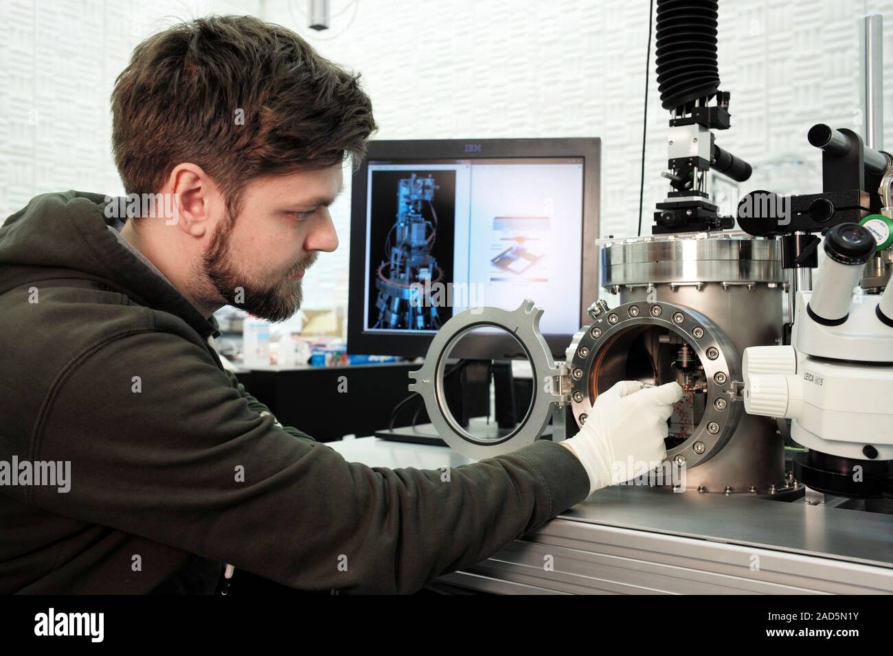Scanning probe thermometry research. IBM researcher Fabian Menges with ...