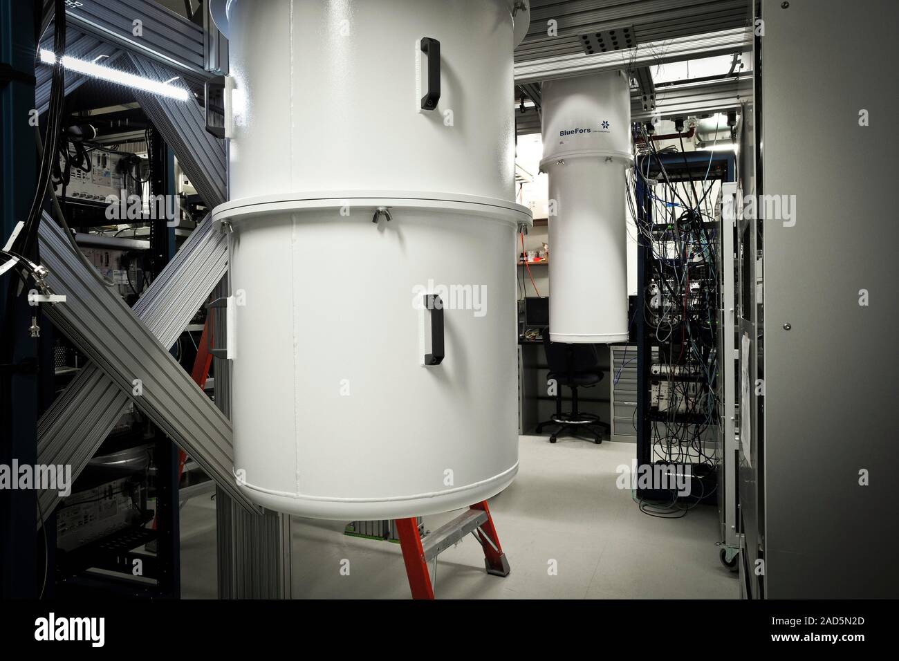 Quantum computing research. Closed cryogenic dilution refrigerator ...