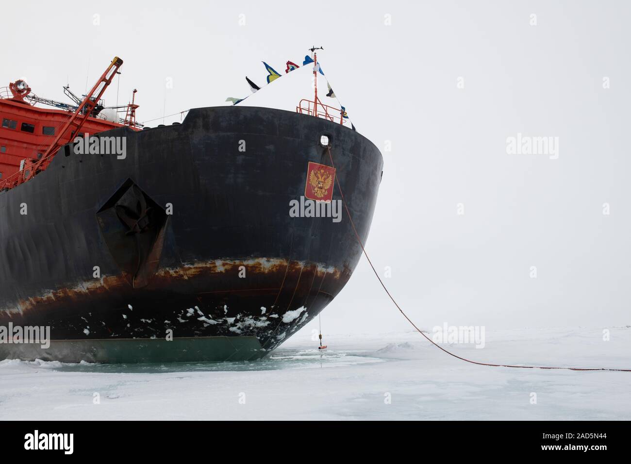 Russia, High Arctic, Geographic North Pole. 90 degrees north with 50 ...