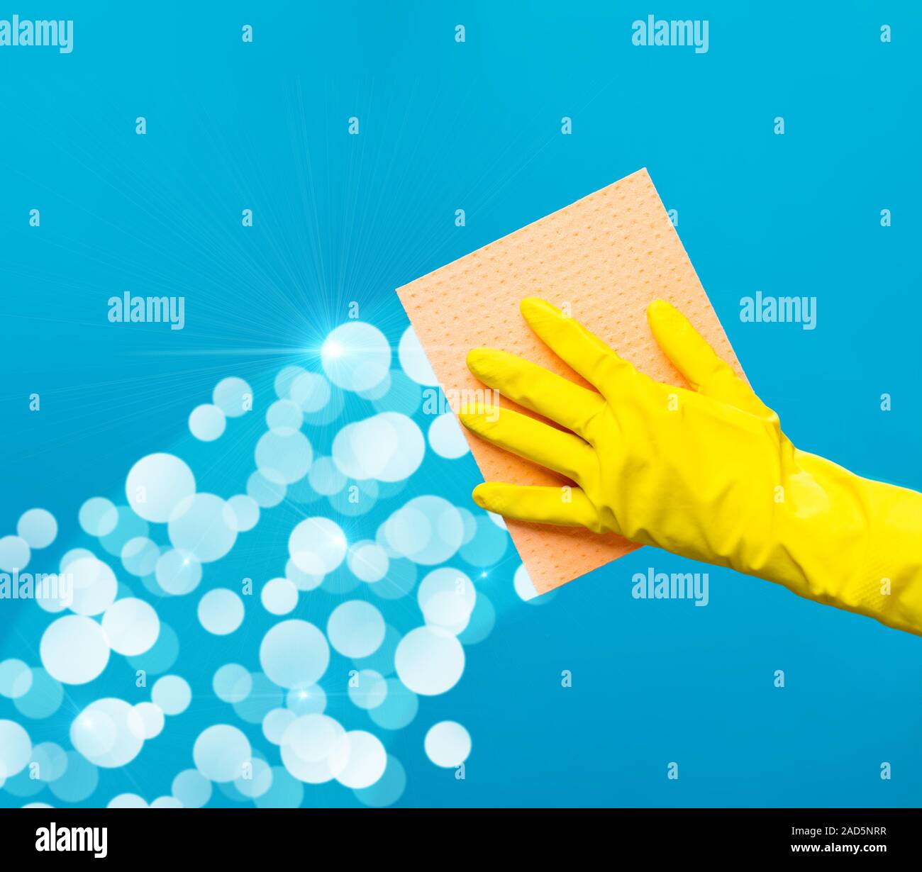 Man wiping window with rag Stock Photo - Alamy