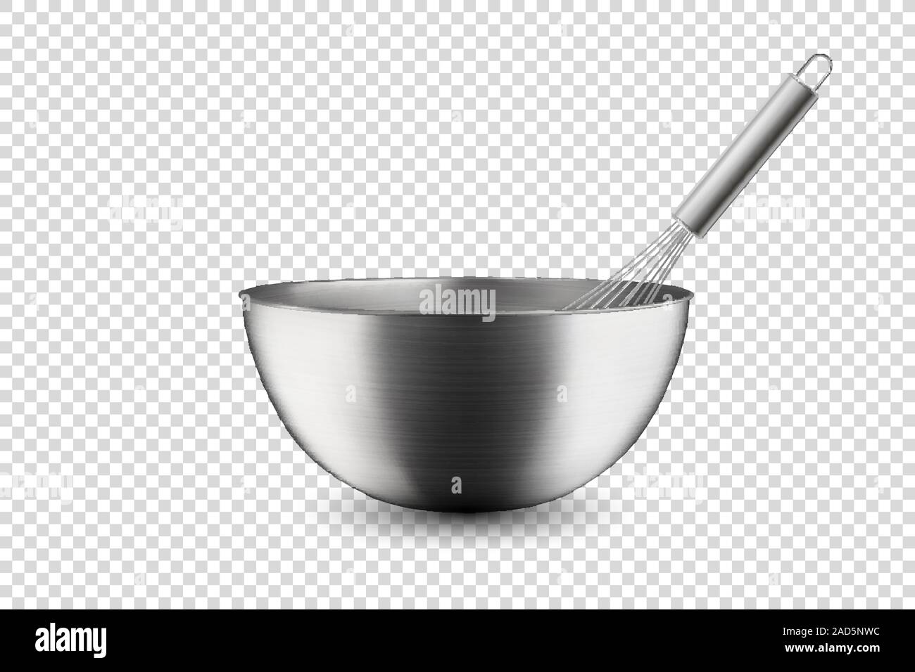 Vector 3d Realistic Steel, Chrome, Silver Metal Hemisphere Circle Bowl ...