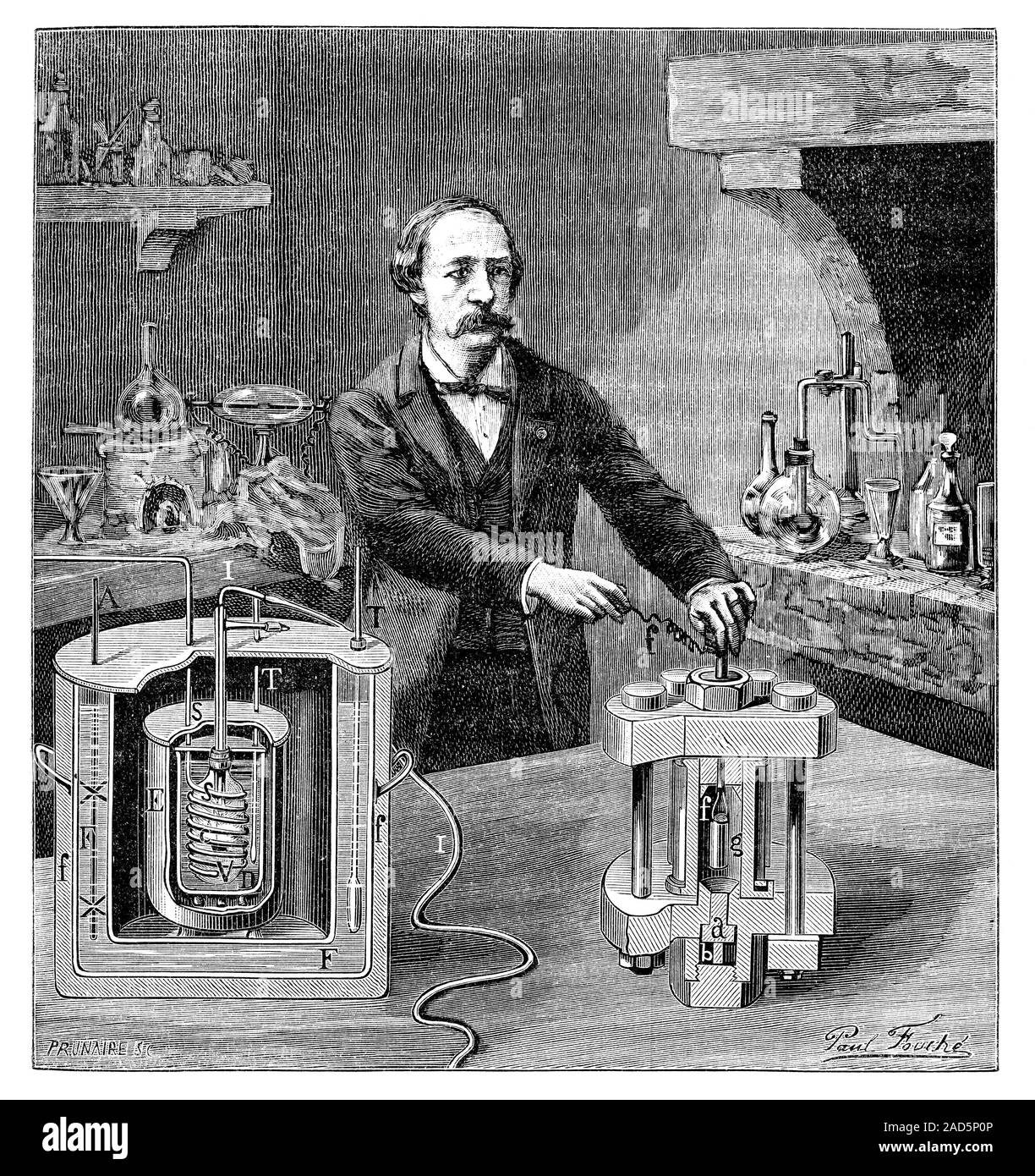 Berthelot and thermodynamics. 19th-century illustration of the French ...