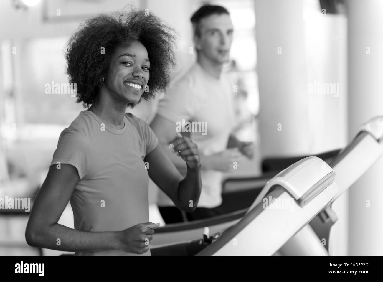 people exercisinng a cardio on treadmill Stock Photo - Alamy