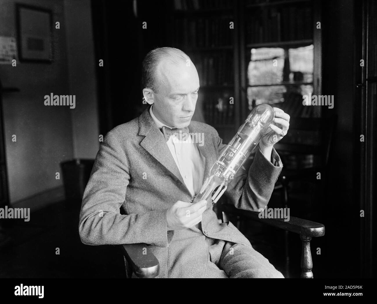 An early radio vacuum tube. Carl W. Mitman, Curator of Engineering at ...