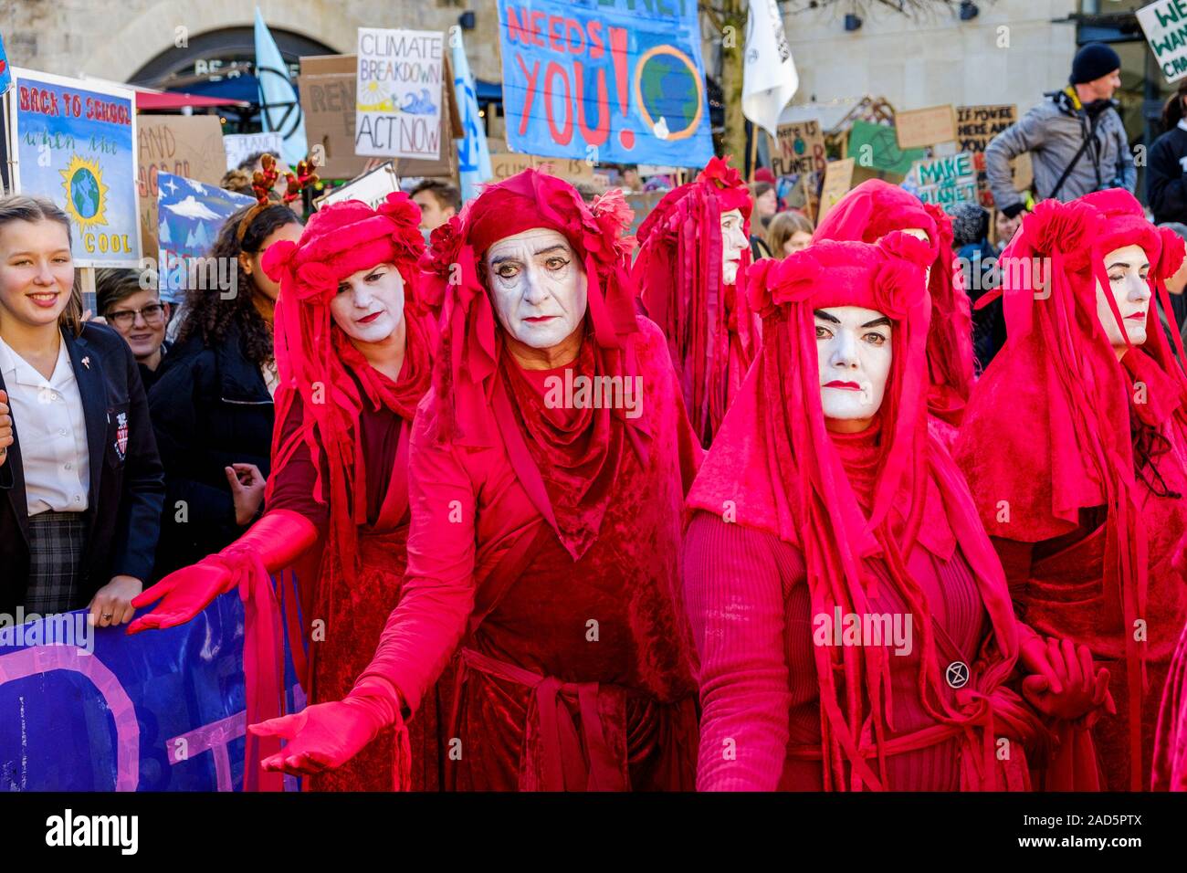 Extinction Rebellion Red Brigade protesters are pictured in Bath as ...