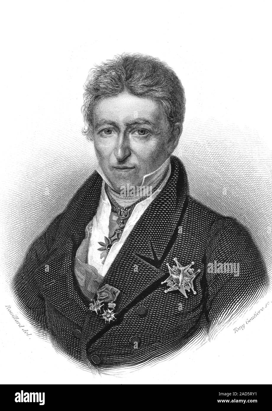 Jean-Baptiste de Villele (1773-1854). 1844 illustration of the French politician Jean-Baptiste ...