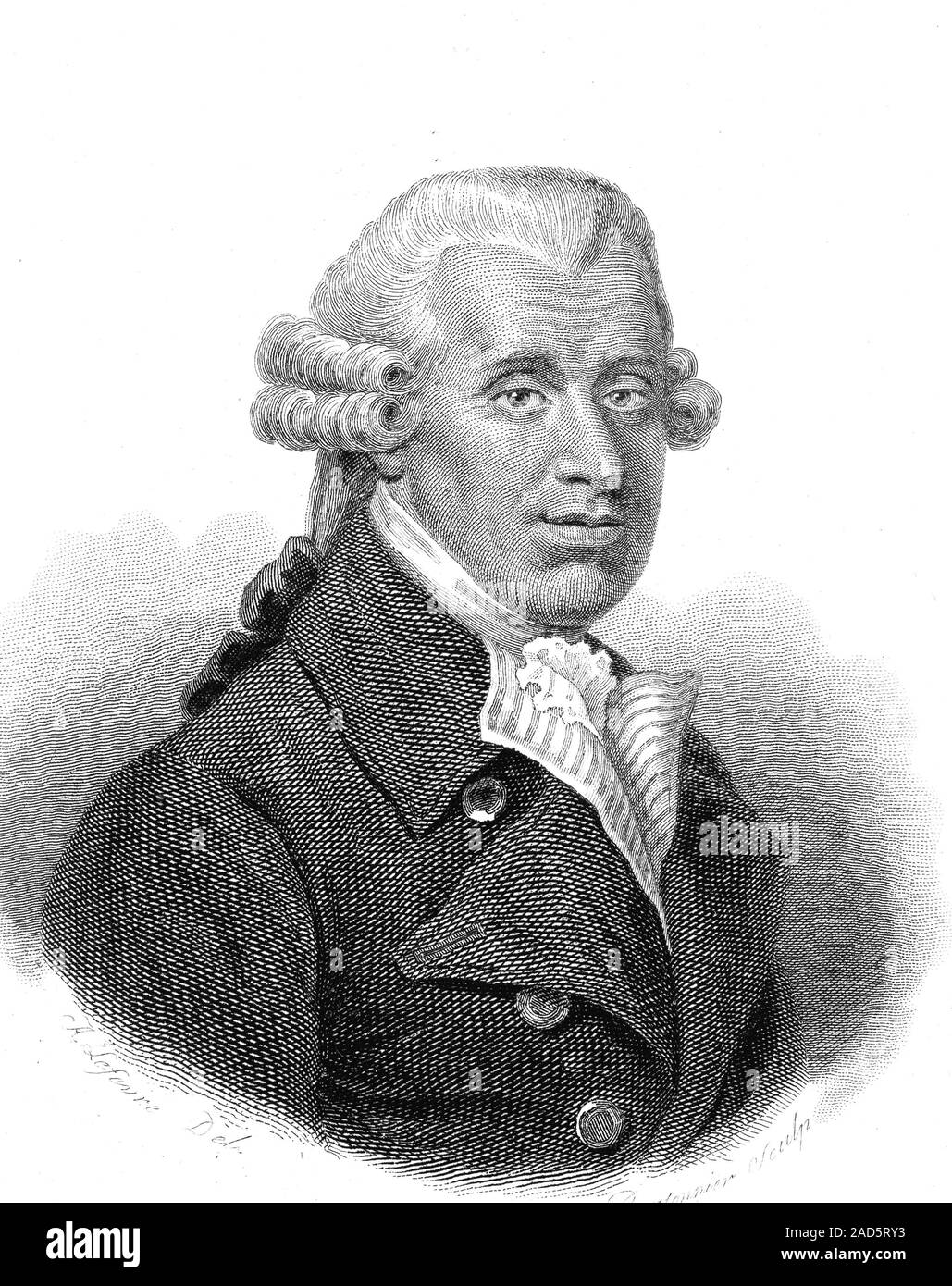 William Hawes (1736-1808). 1834 illustration of the English physician ...