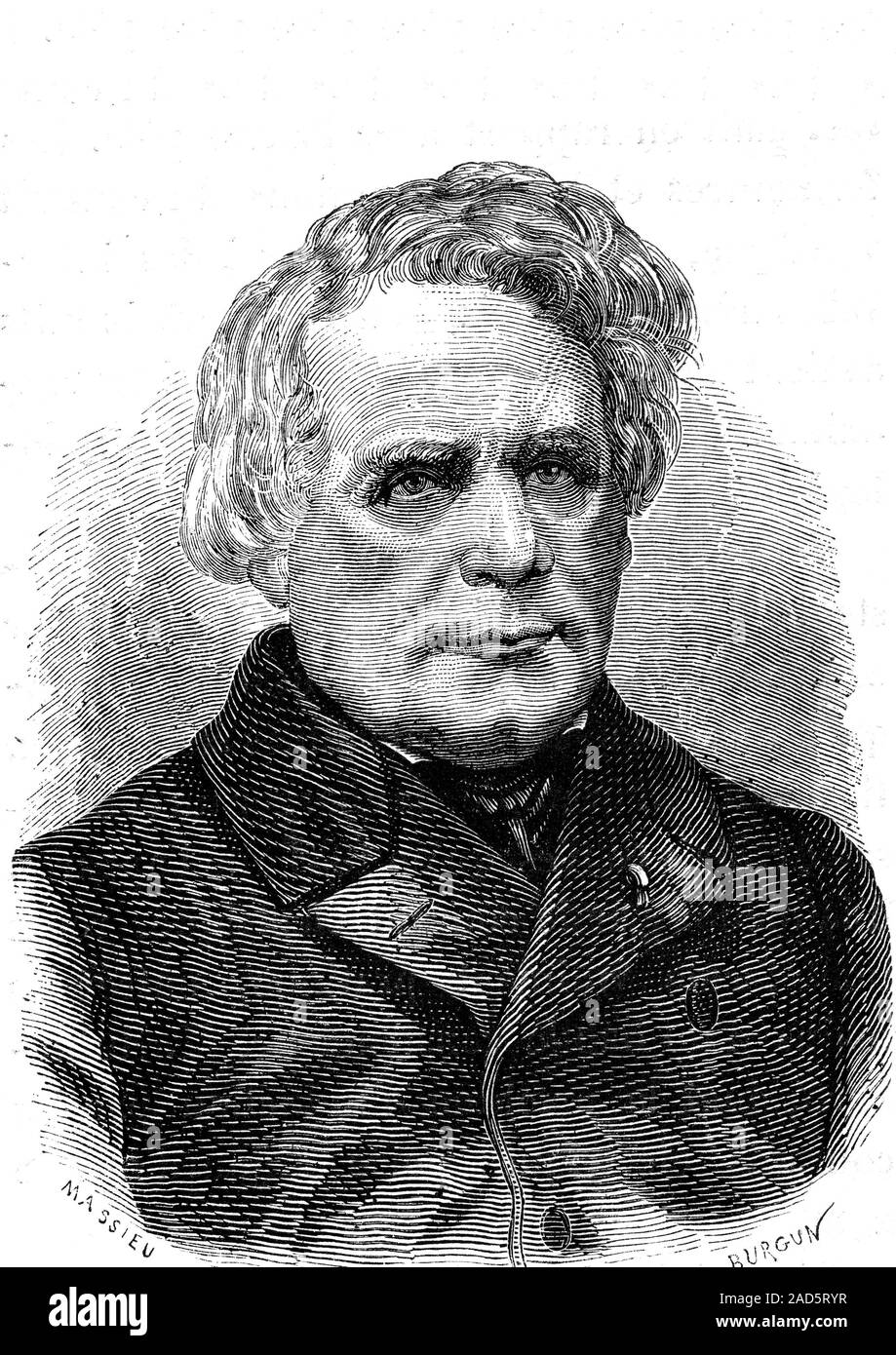 Heinrich Ruhmkorff (1803-1877). 1867 illustration of the German ...