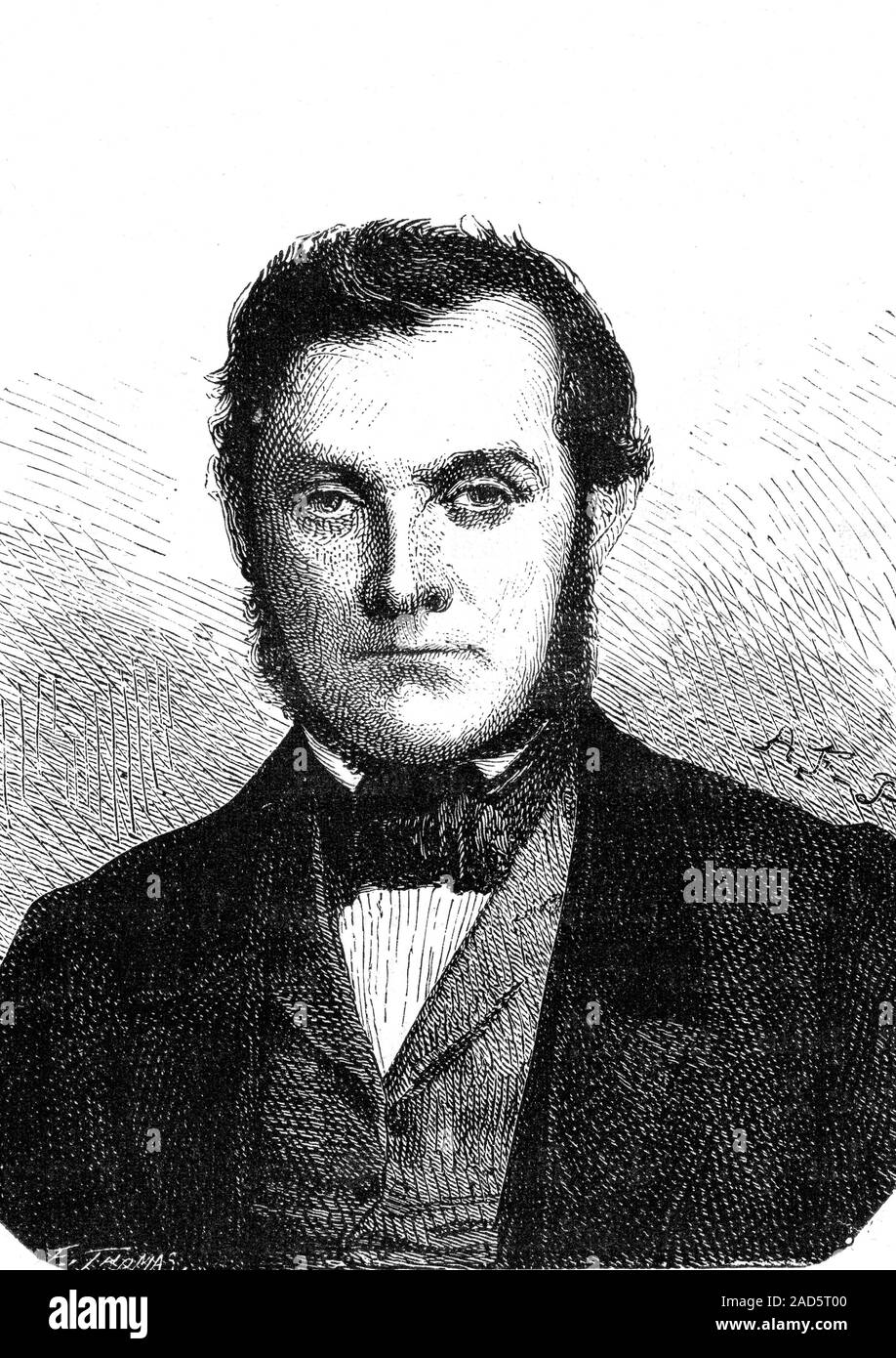 Robert Bunsen (1811-1899). 1867 illustration of the German chemist ...