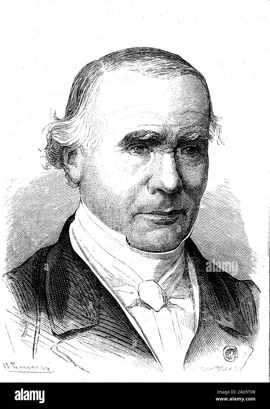 Alfred Velpeau (1795-1867). 1867 illustration of the French anatomist ...