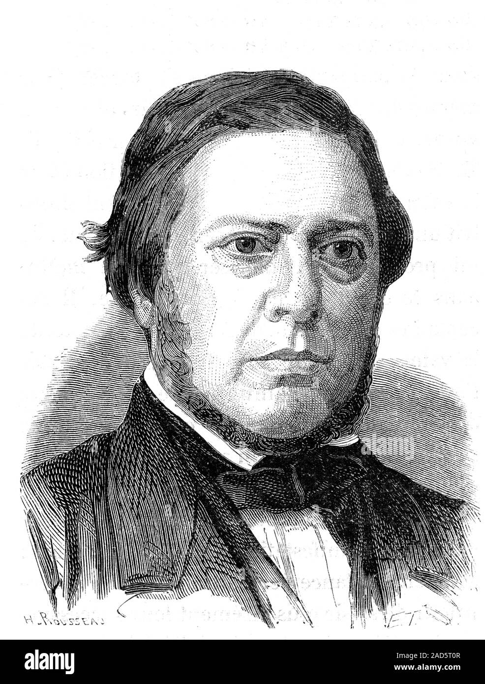 Etienne Buisson (1813-1884). 1867 illustration of the French anatomist ...