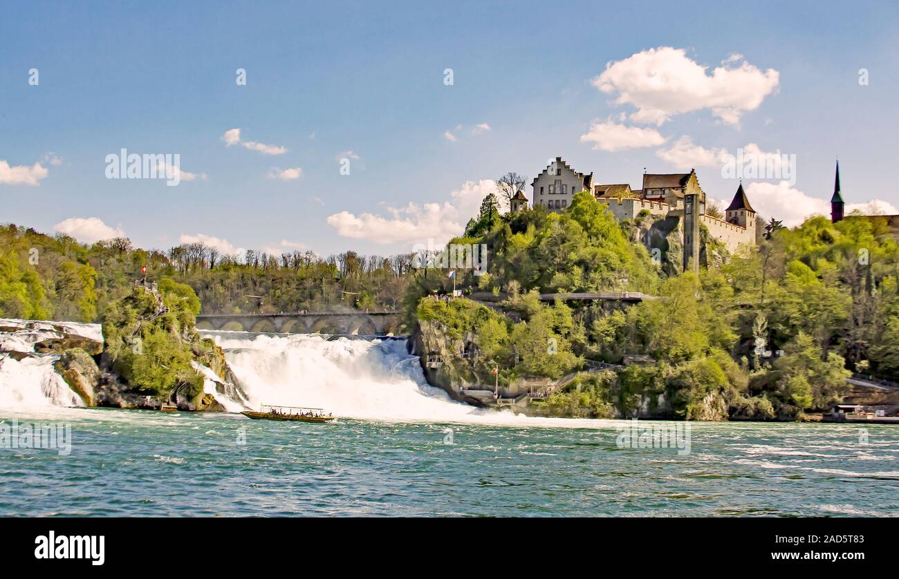 Castle Laufen at the Rhine Falls, near Schaffhausen, Switzerland Stock ...