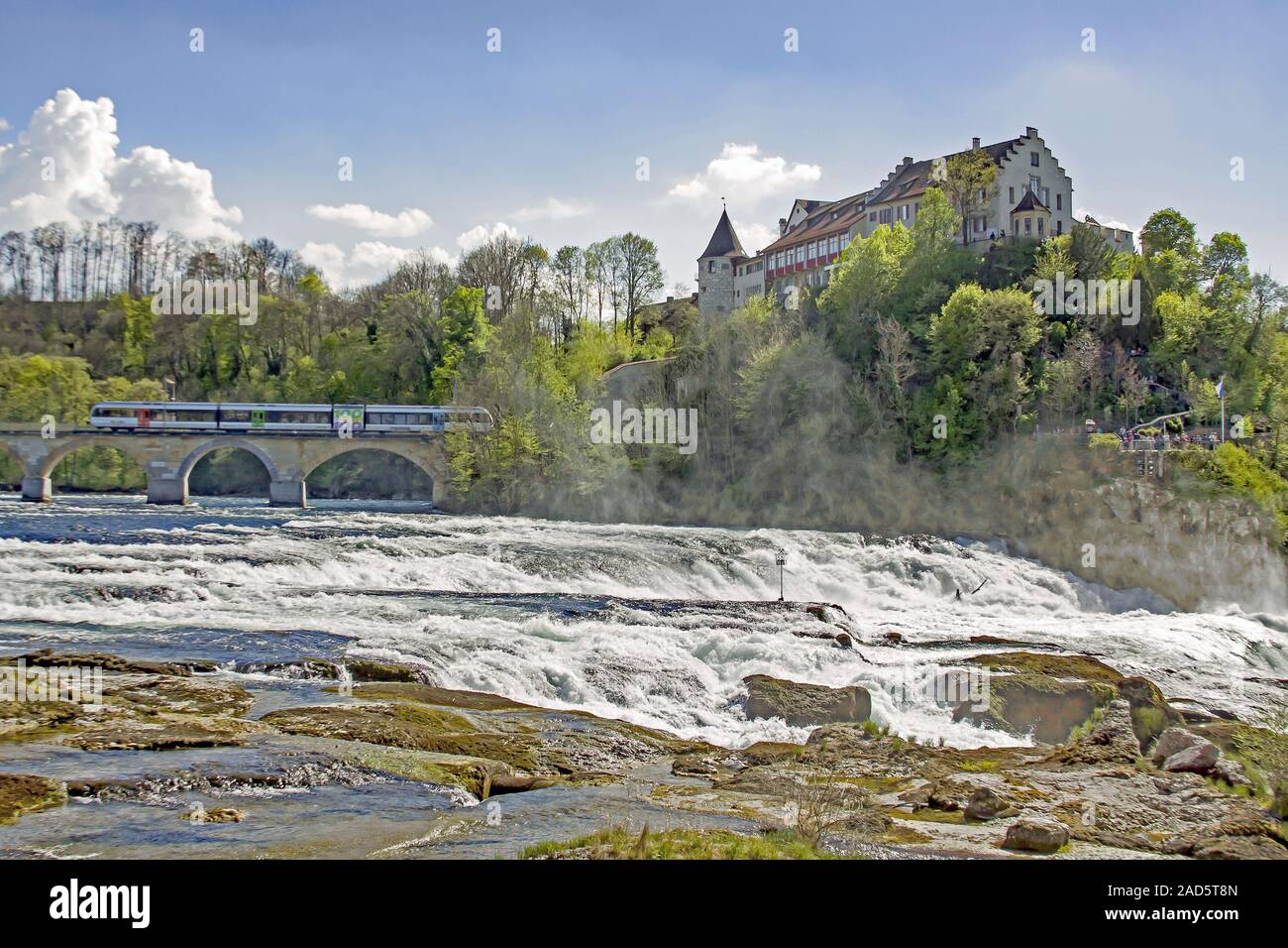 Castle Laufen at the Rhine Falls, near Schaffhausen, Switzerland Stock ...