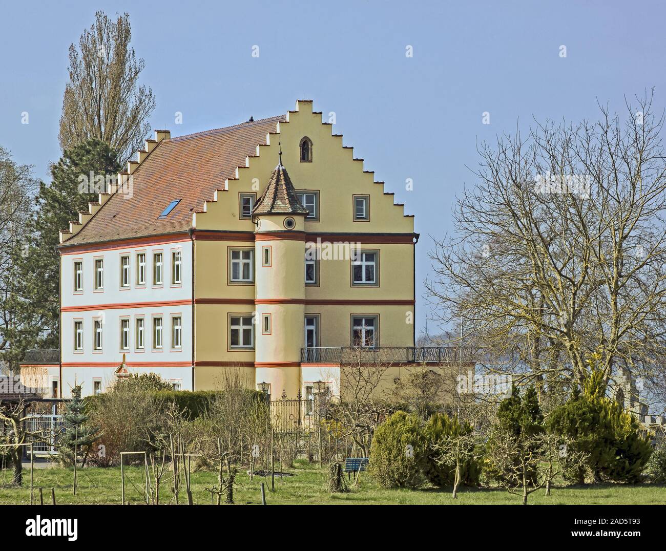 Castle Windeck in Niederzell on the island of Reichenau, Lake Constance ...