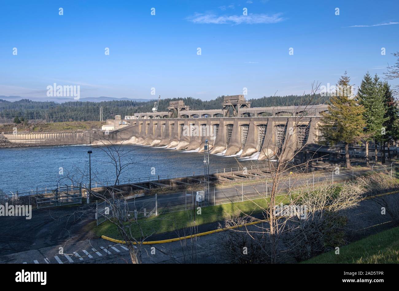 Bonneville Dam and locks architecture Oregon state Stock Photo - Alamy