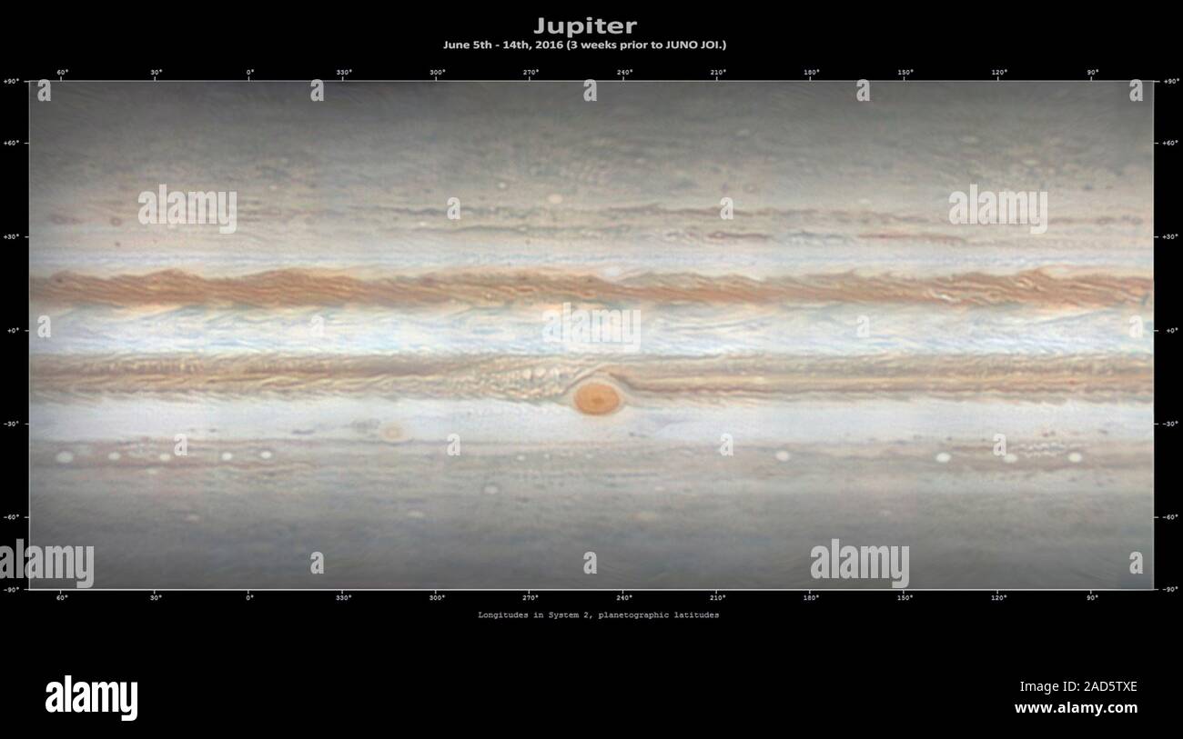 Map of Jupiter, cylindrical projection. Optical image of Jupiter ... Map of Jupiter, cylindrical projection. Optical image of Jupiter ...