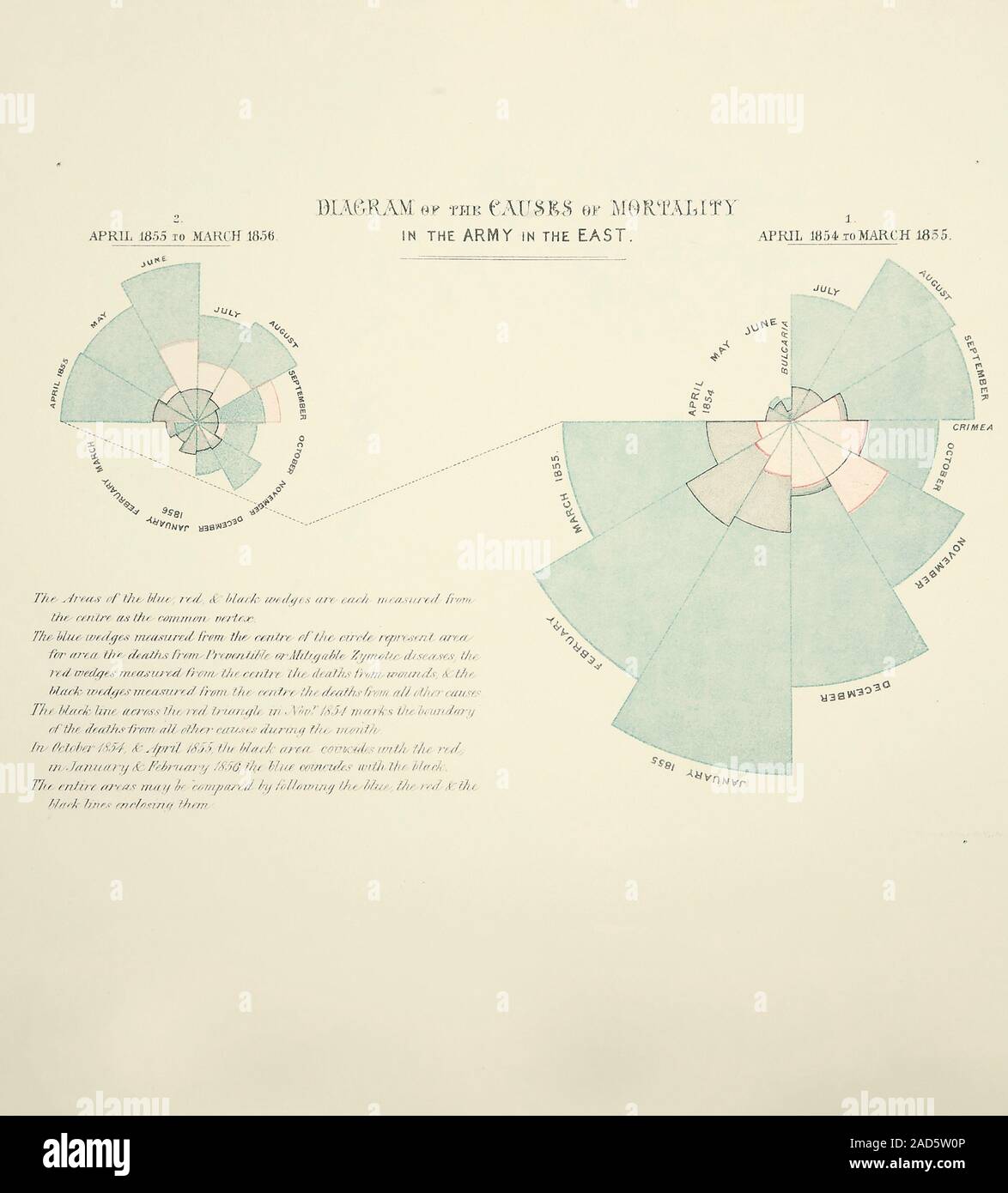 Causes of death in the Crimean War. Chart produced by the British Nurse ...