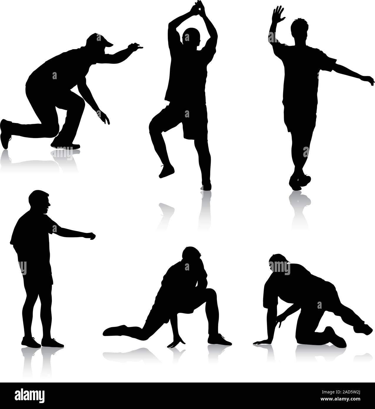 Set black silhouettes man on white background. Vector illustration ...