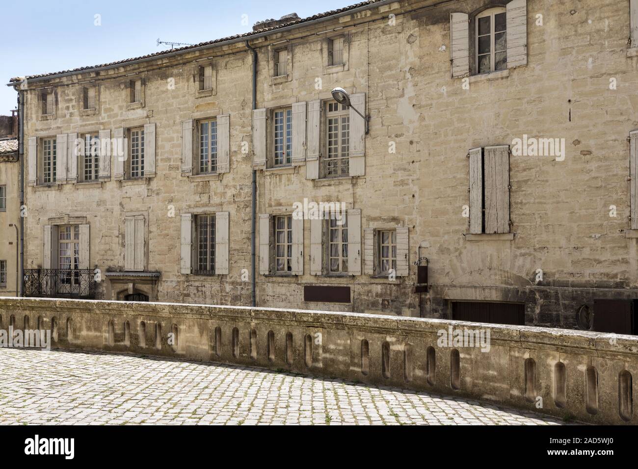 Historical facade in the small town of Uzes, France Stock Photo - Alamy