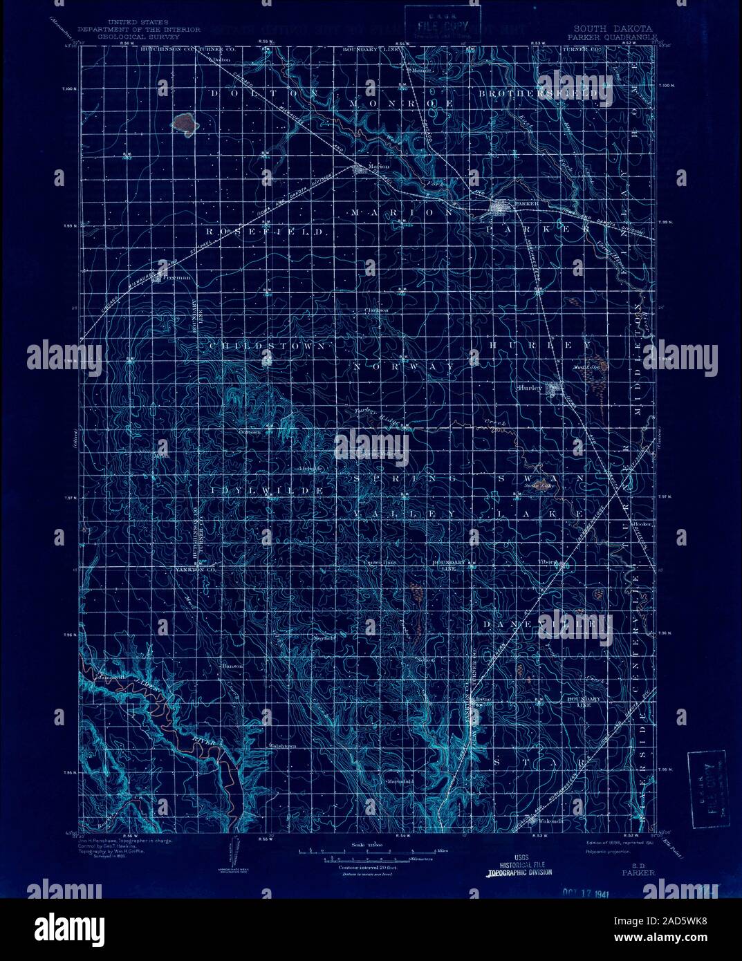 Map of parker south dakota hi-res stock photography and images - Alamy