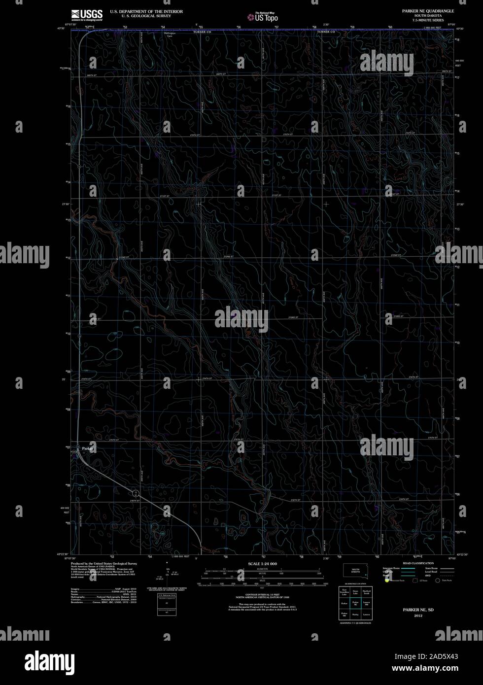 Map of parker south dakota hi-res stock photography and images - Alamy