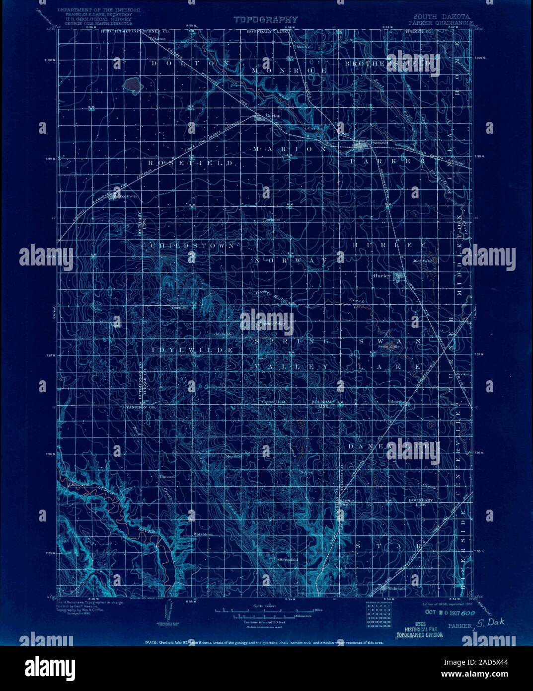 Map of parker south dakota hi-res stock photography and images - Alamy