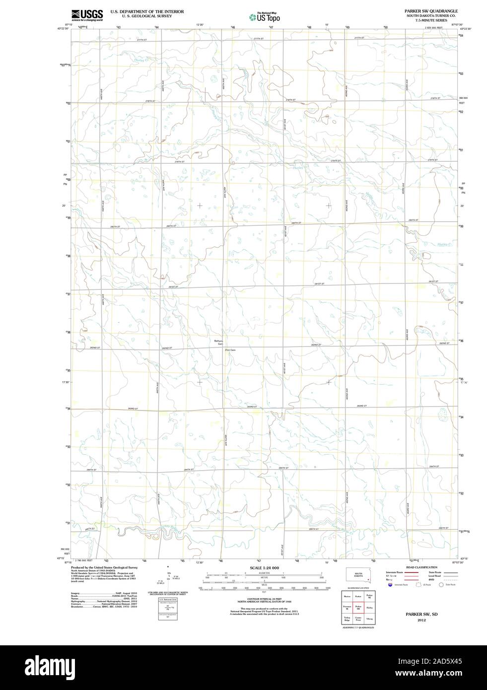 Map of parker south dakota hi-res stock photography and images - Alamy