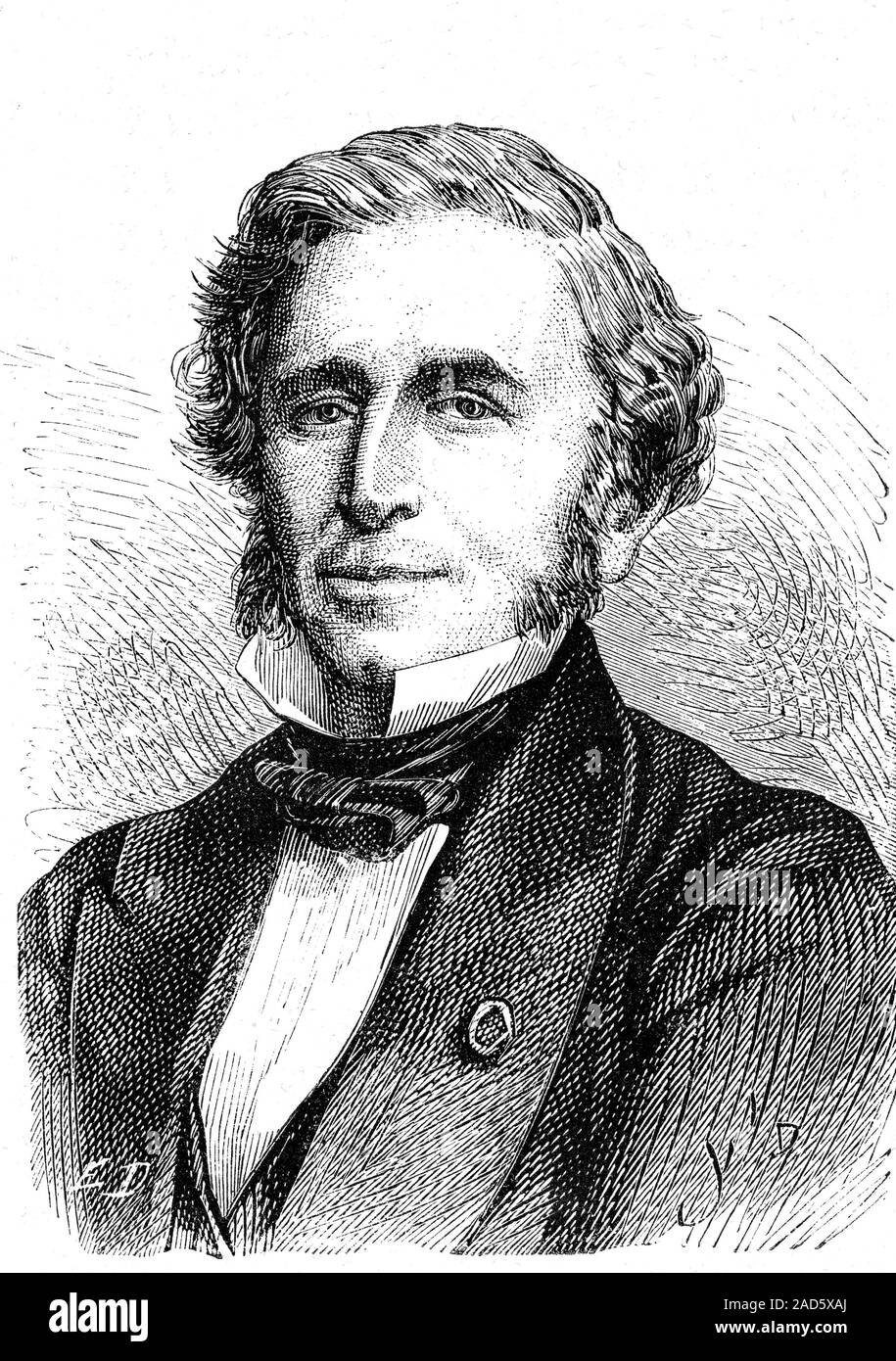 Emile Pereire (1800-1875). 1867 illustration of the French banker and ...