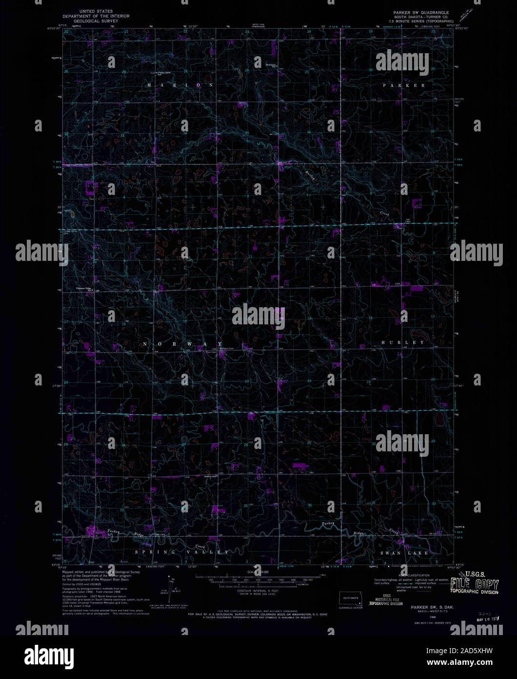 Map of parker south dakota hi-res stock photography and images - Alamy