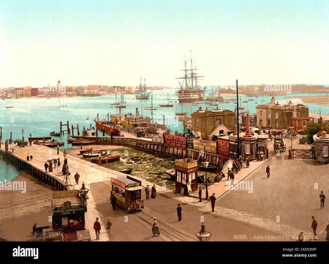 Portsmouth Harbour, UK, circa 1890-1900. Photochrome print Stock Photo ...