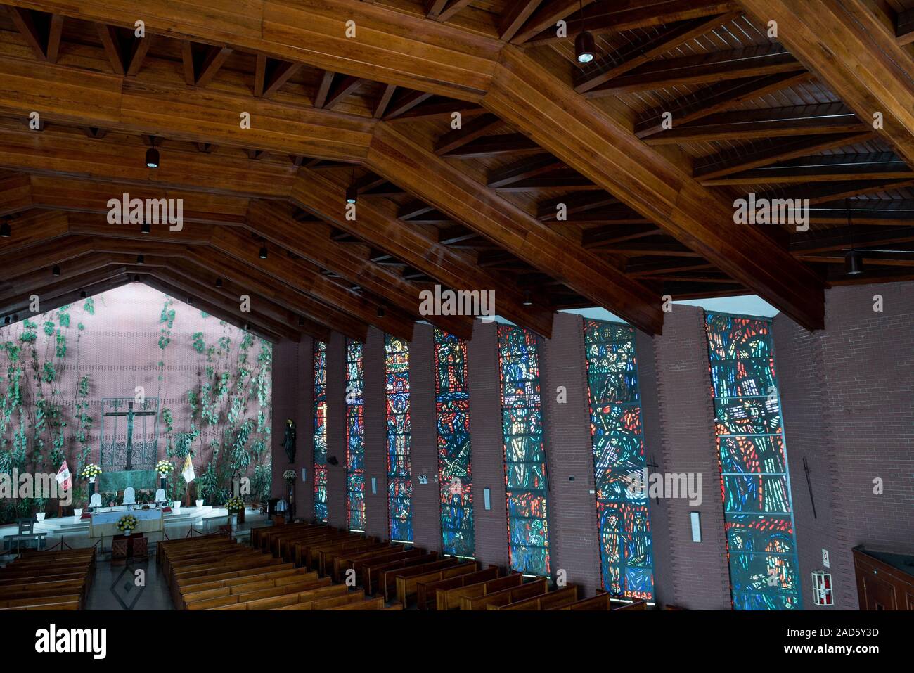 The interior of the Santa Rosa de Lima Church, in Lince, Peru Stock ...
