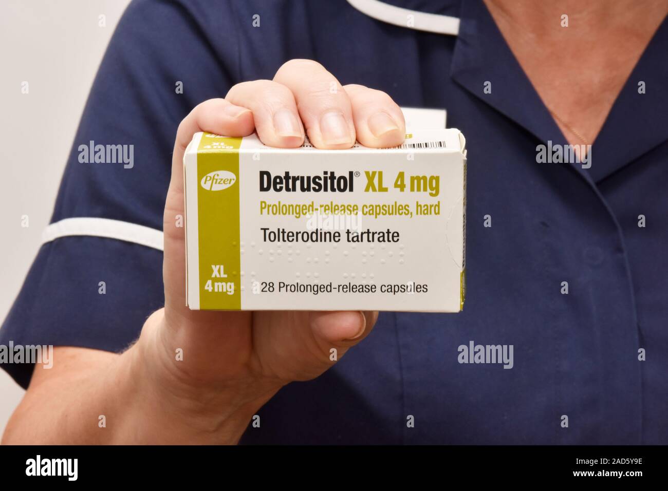 Tolterodine incontinence drug. Packet of prolonged-release tolterodine ...