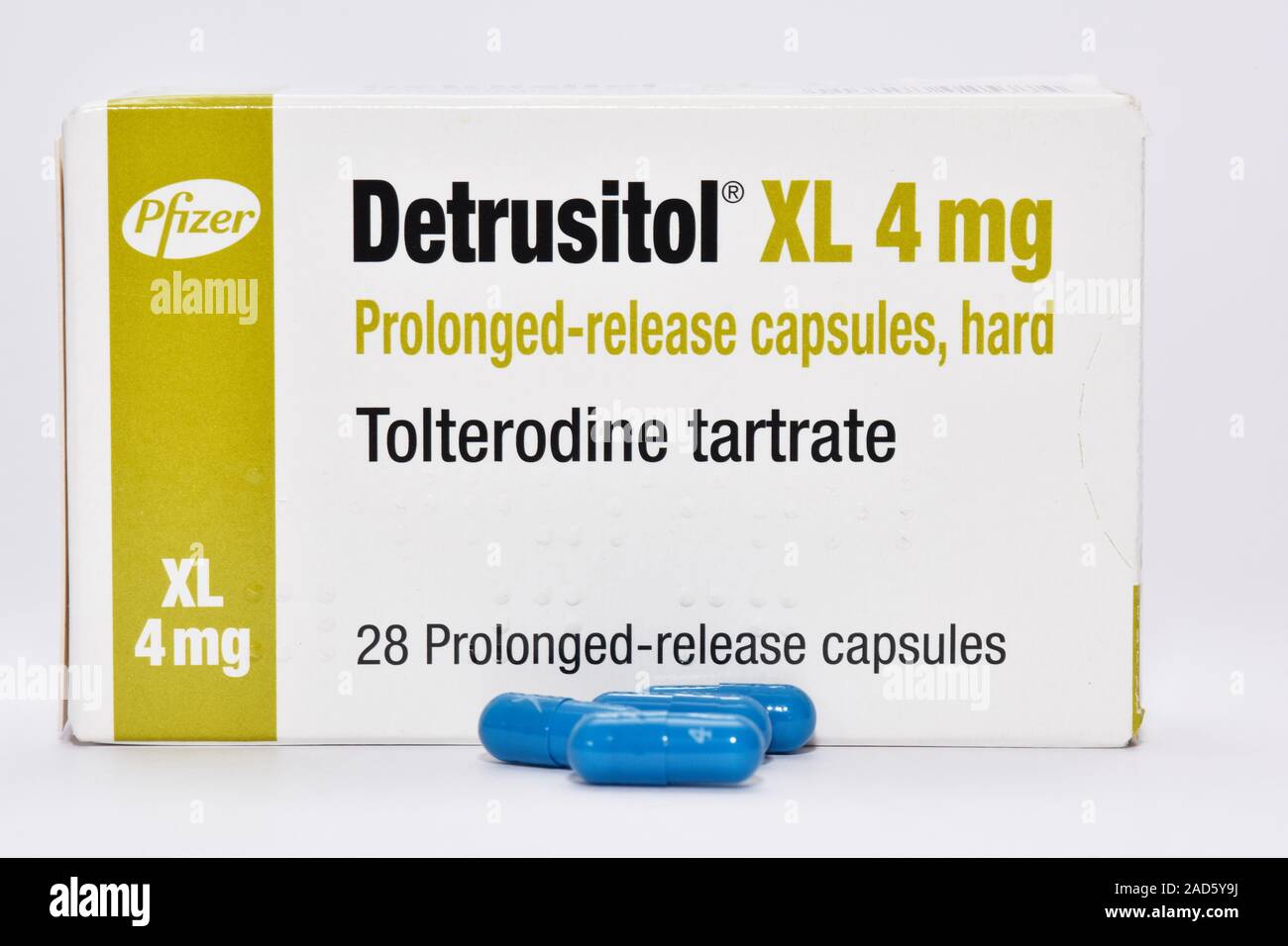 Tolterodine incontinence drug. Packet of prolonged-release tolterodine ...