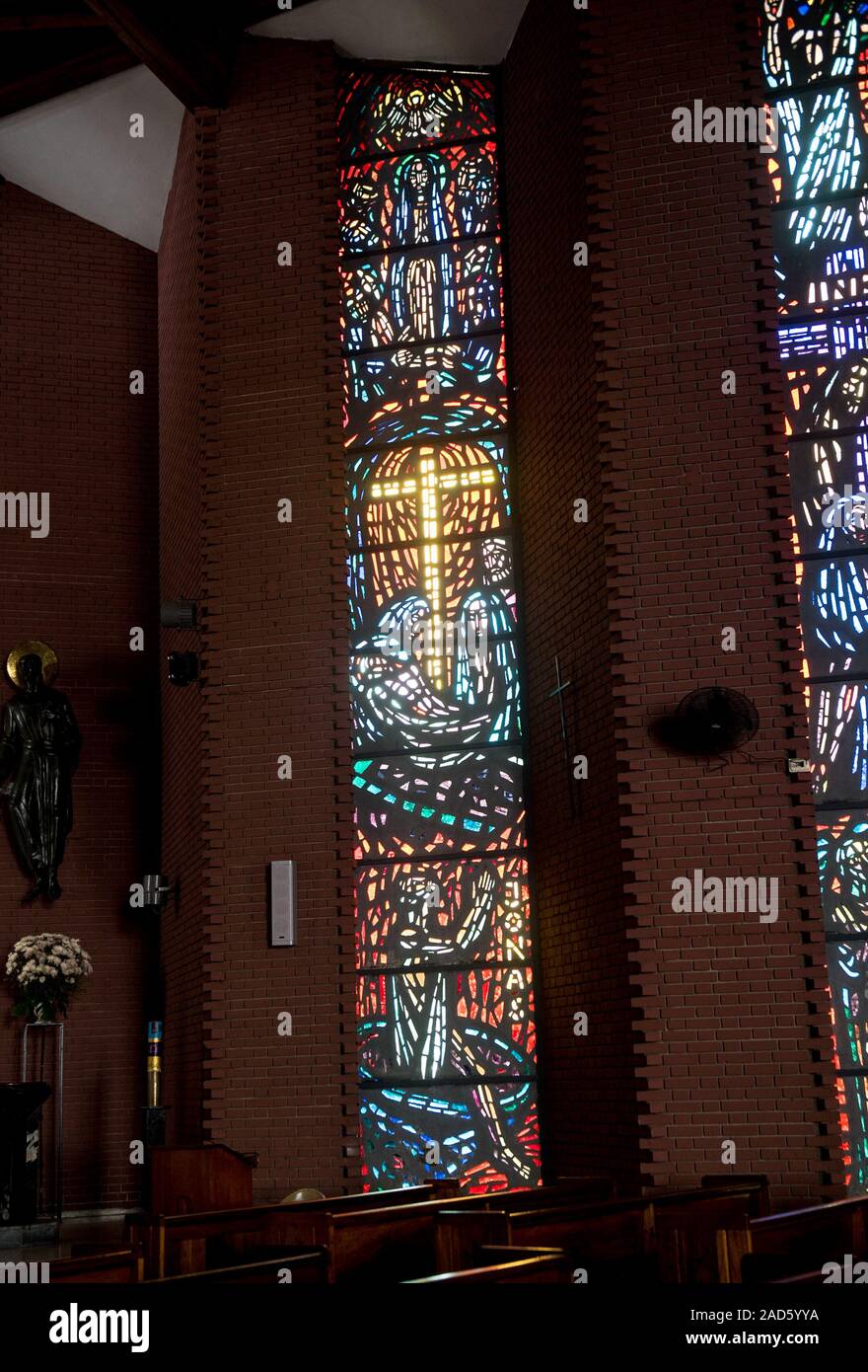 Bright and colorful stained glass window Stock Photo - Alamy