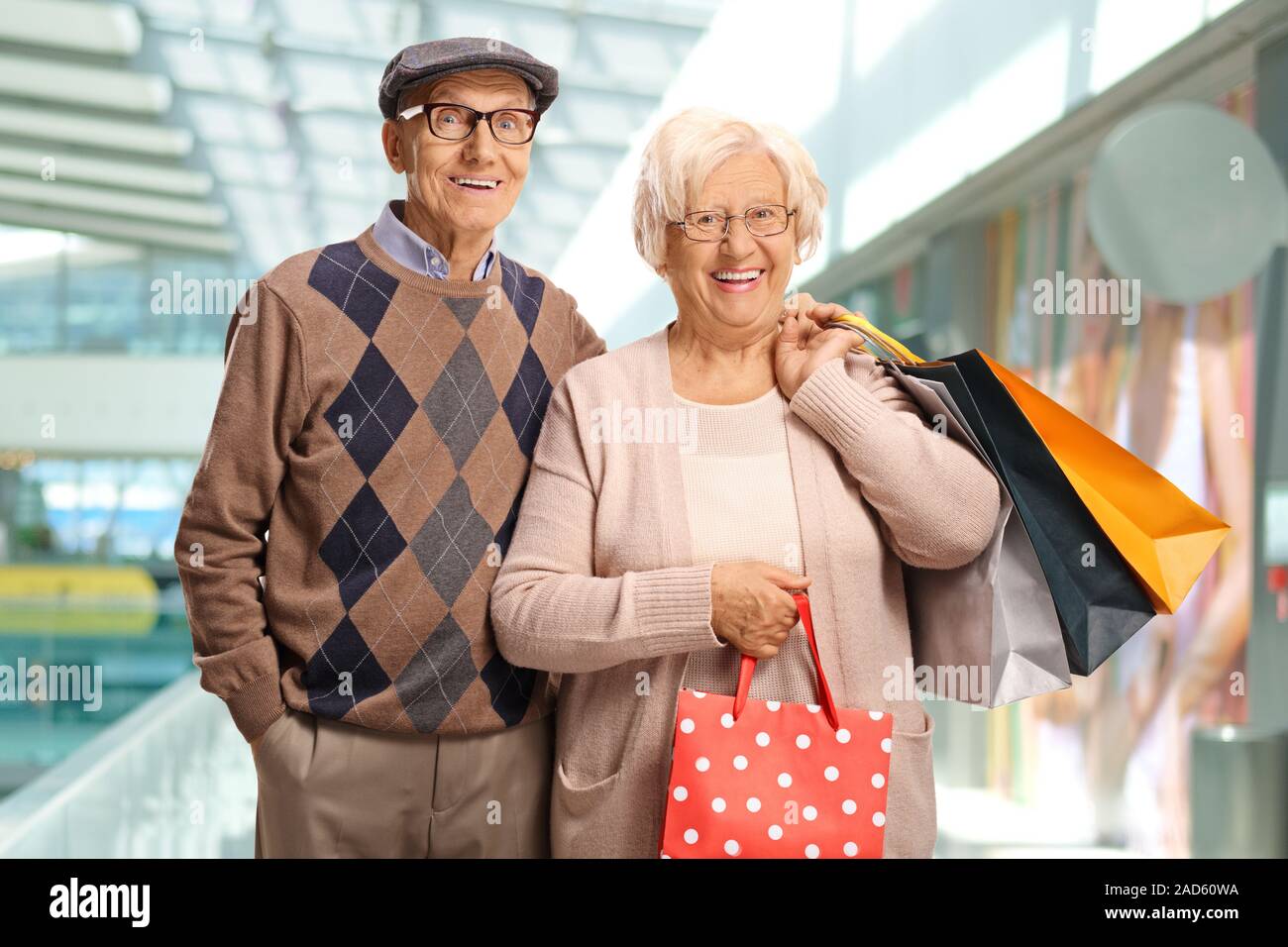 Senior couple shopping at a shopping center Stock Photo - Alamy