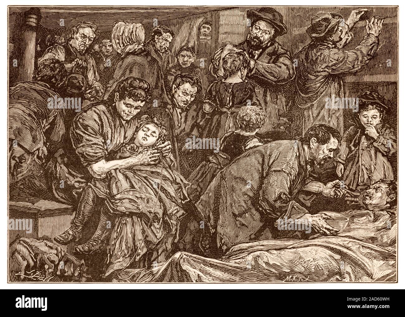 Steerage of an Atlantic steamship. The steerage is the part of a ship ...