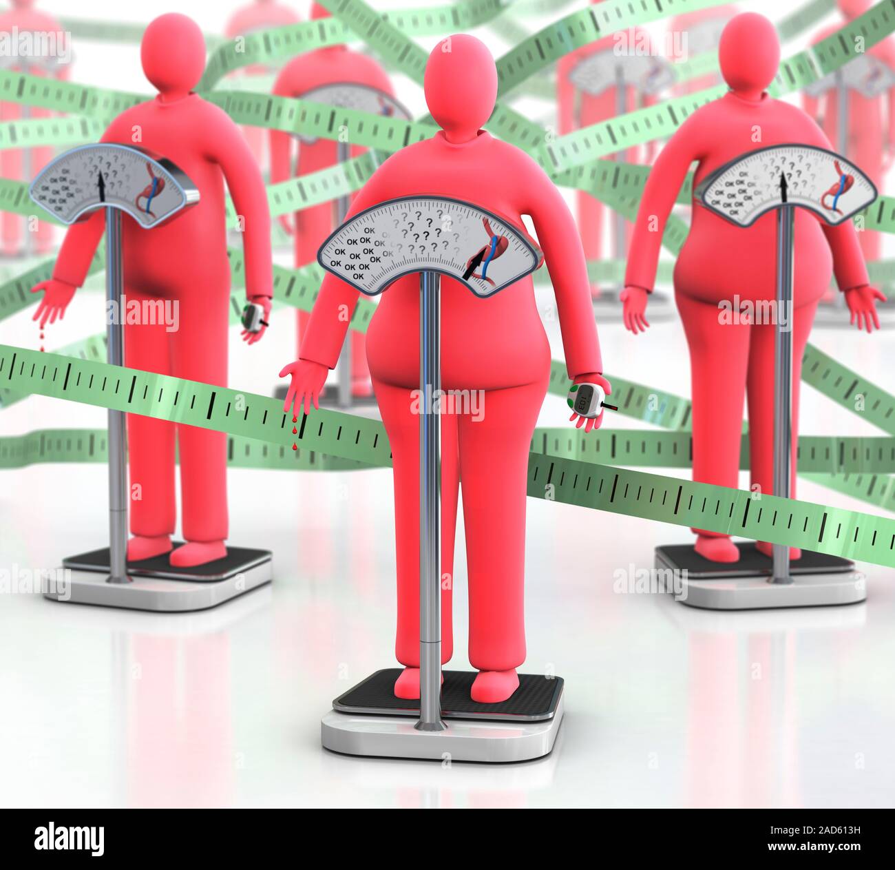 Bariatric surgery guidelines. Conceptual image of overweight and obese ...
