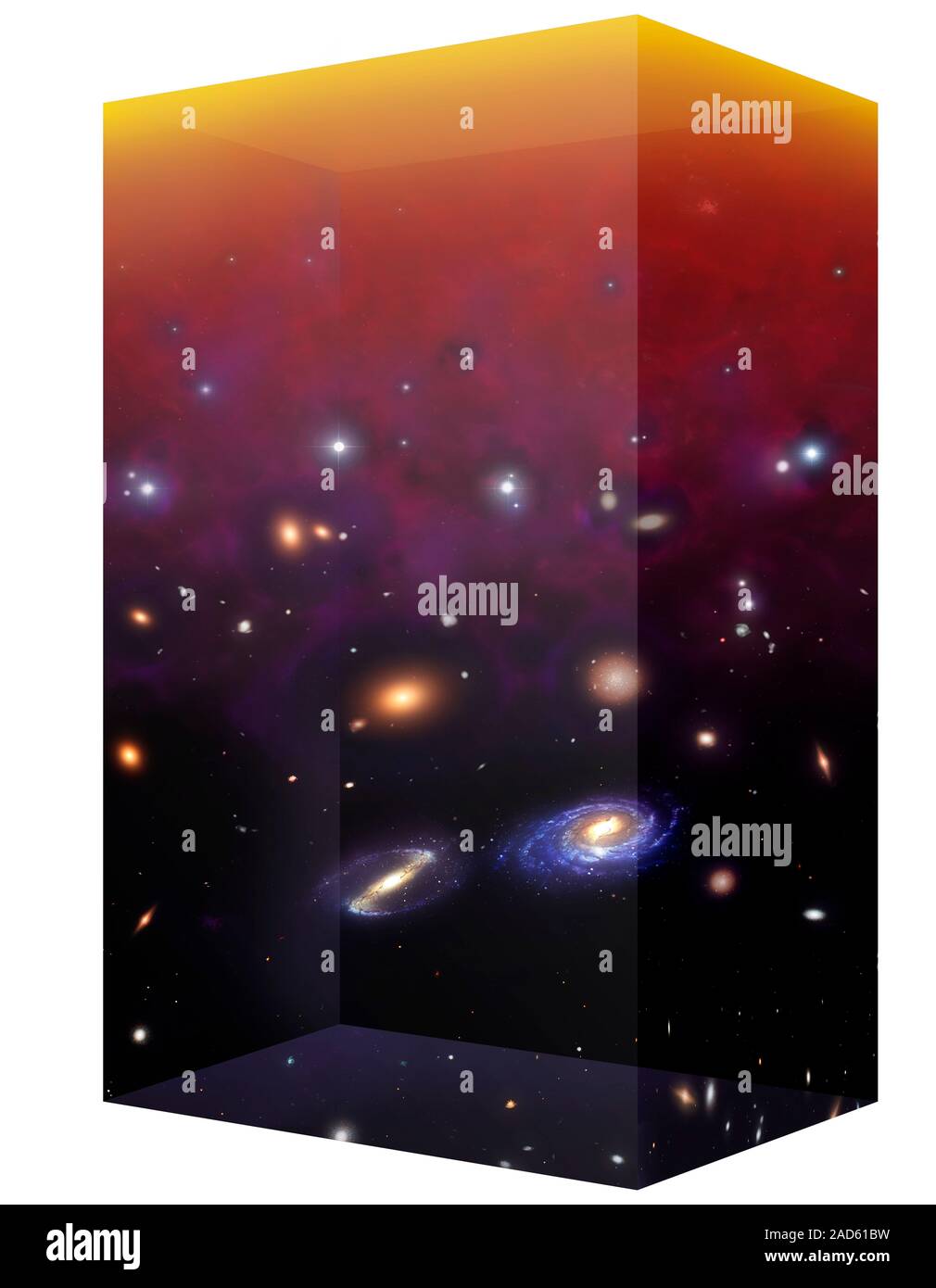 Illustration showing the reionization of the Universe. Following the ...
