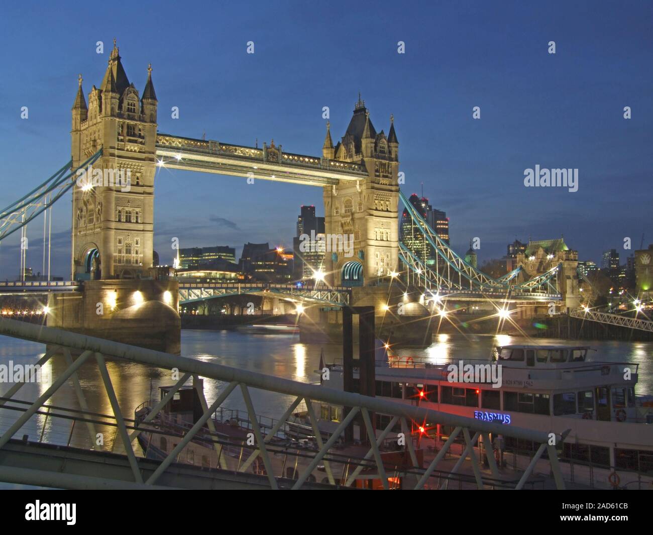 Tower Bridge, London, UK, at night Stock Photo - Alamy
